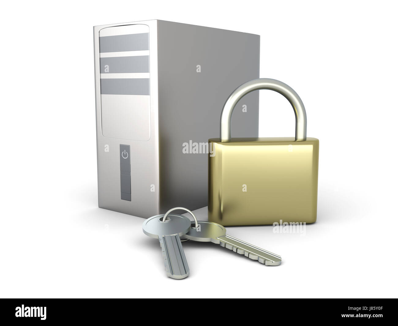 lock tower PC computers computer isolated graphic hardware closed ...