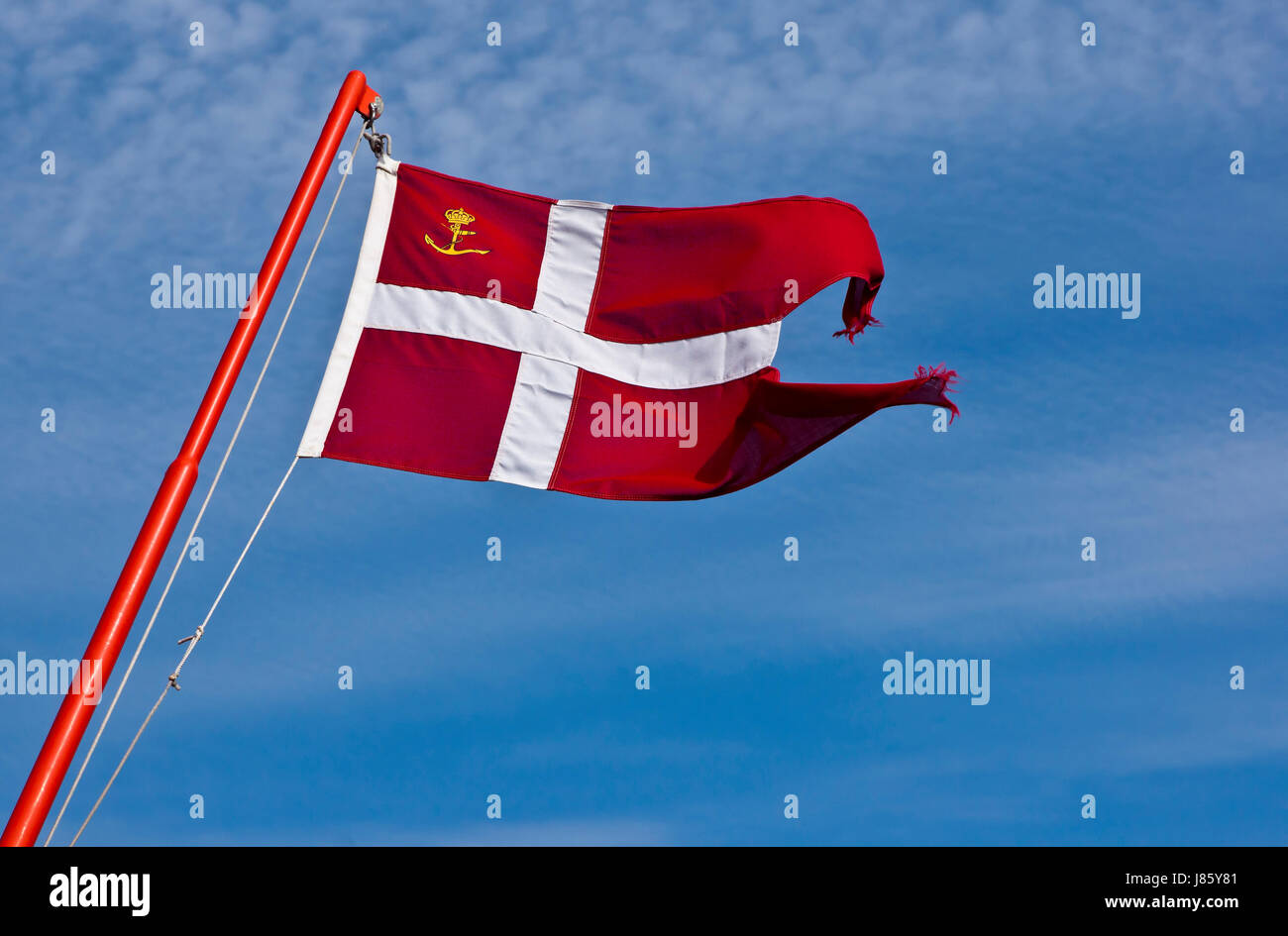 banner blue denmark flag banner clouds firmament sky white daenemark ...