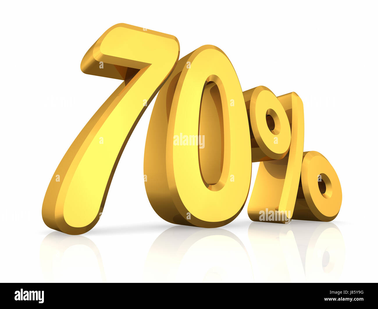 number percent percentage cartoon seventy gold calculation isolated ...