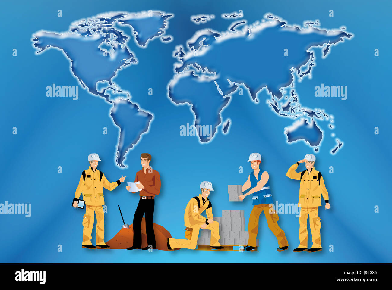 work factory globe planet earth world silhouettes map atlas map of the ...