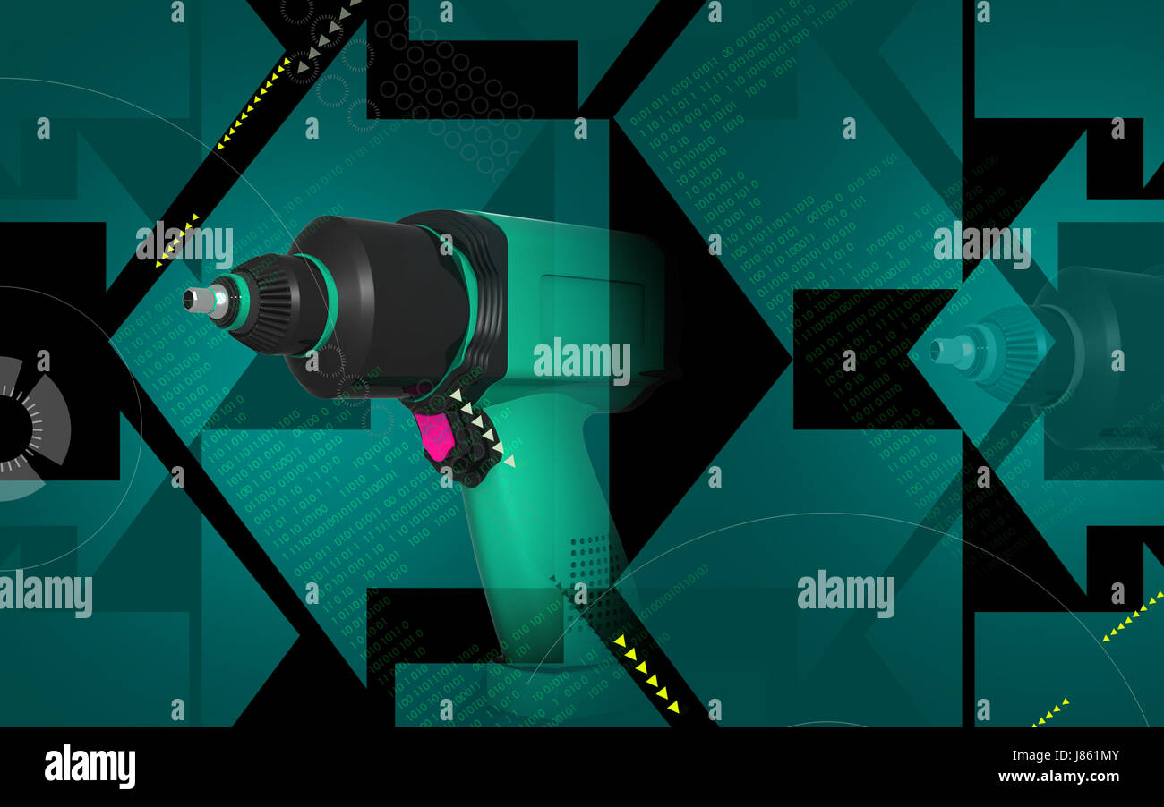 blue impact tool graphics colour industry illustration electric ...