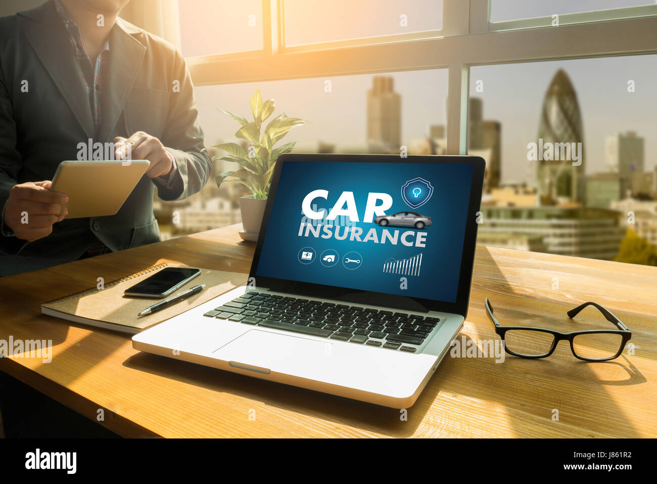 CAR INSURANCE Policies Safety Coverage Accident Claim Risk Stock Photo ...