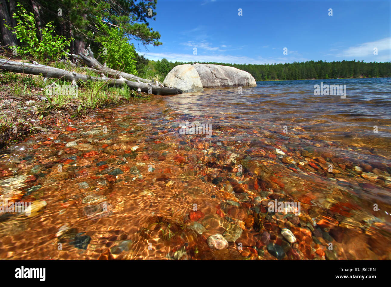 rock north fresh water lake inland water water boulder clear nature ...