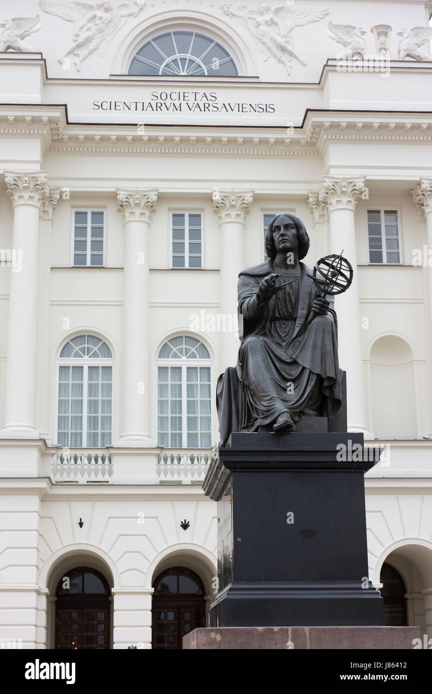 Statue of Copernicus in front of the Staszic Palace, the seat of the ...