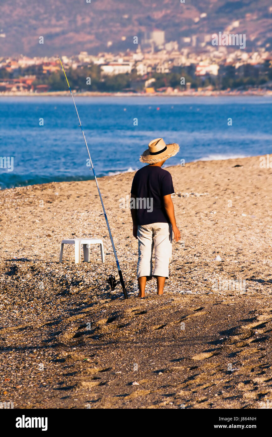fish beach seaside the beach seashore summer summerly hobby fishing ...