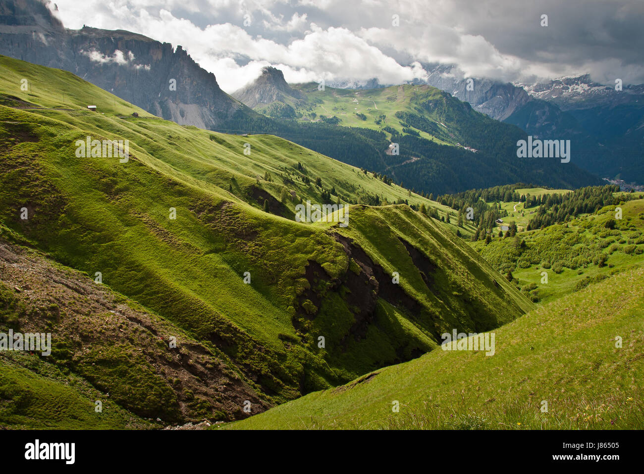 mountains alps south tyrol meadows vales mountain clouds mountains alps ...