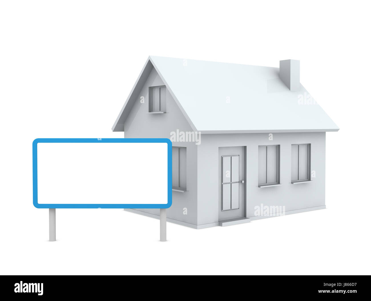 blue house building board sell isolated model design project concept ...