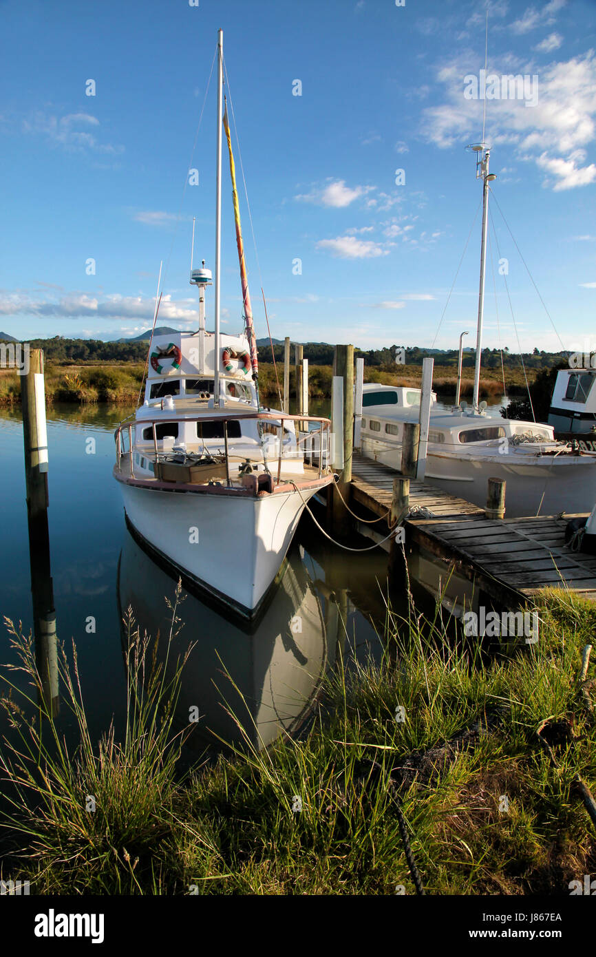 evening harbor new zealand evening light harbours yacht anchor blue ...