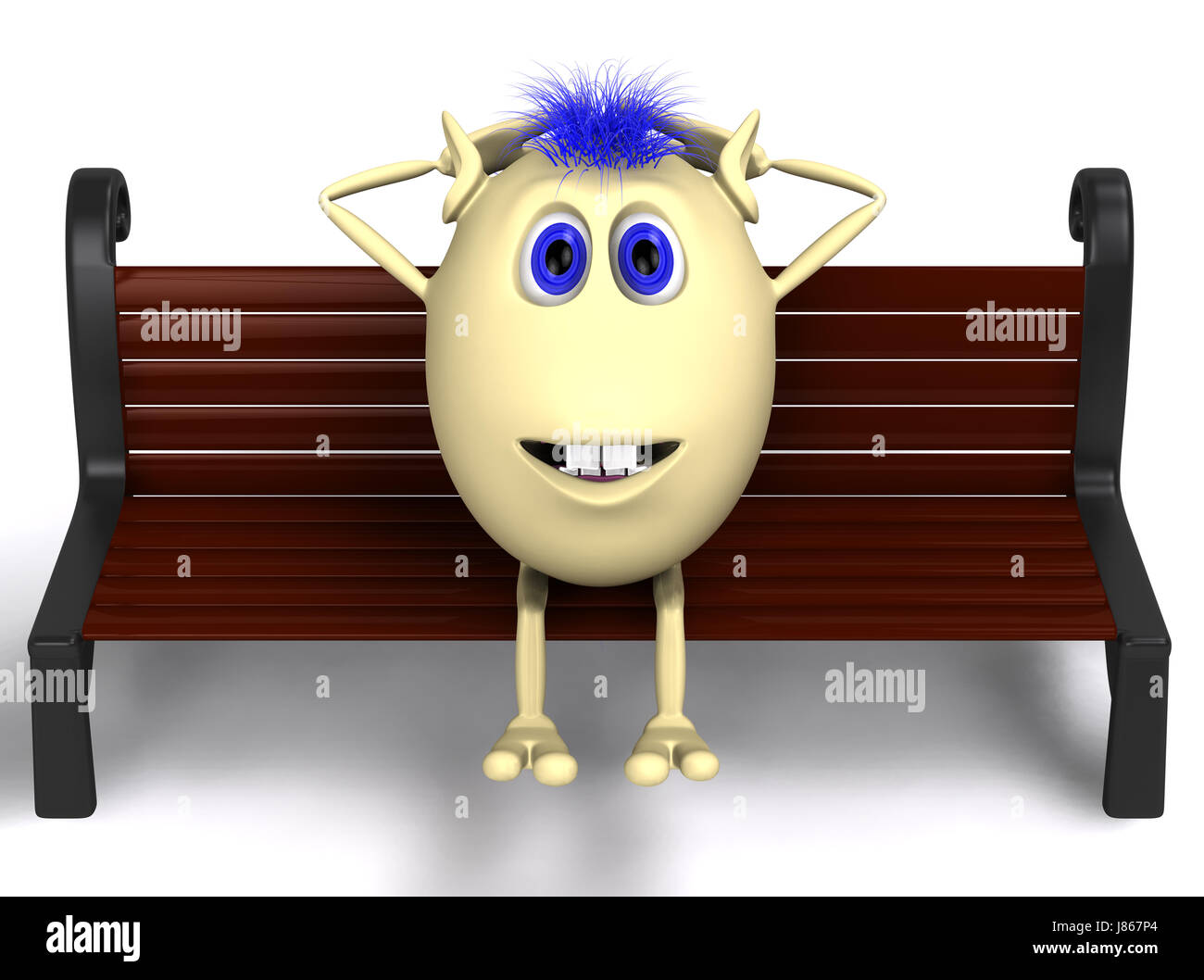 date time time indication haired up on puppet taking seat bench its guy ...