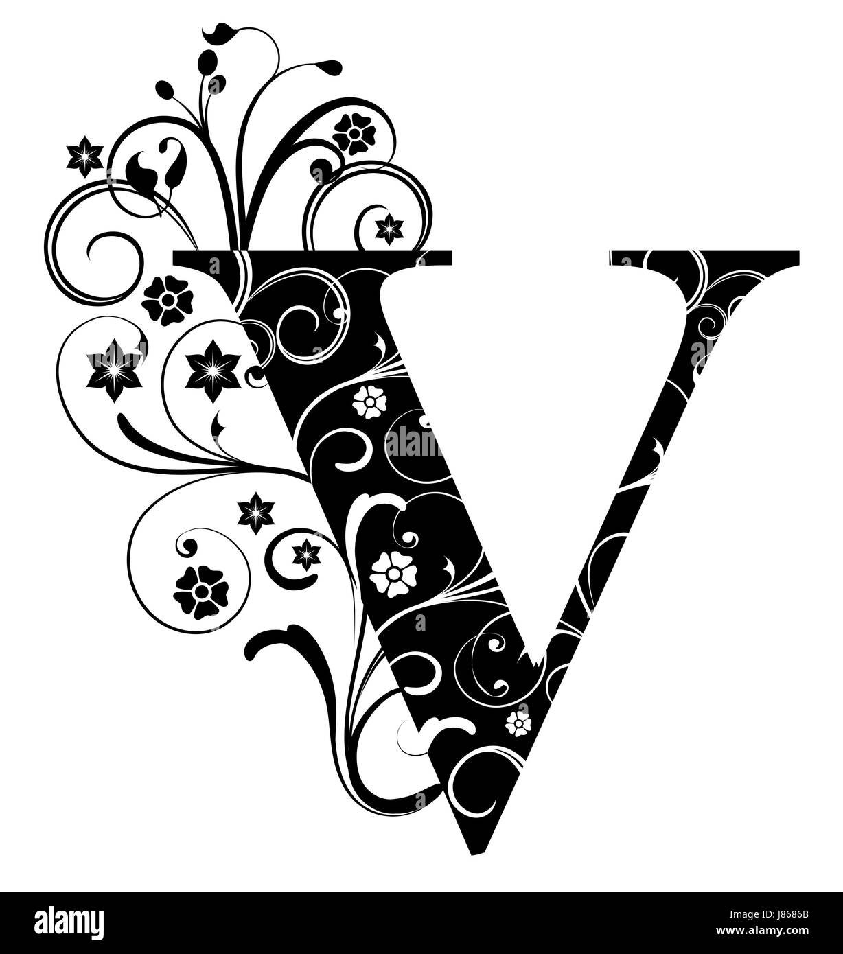 ornate letter v Stock Photo - Alamy