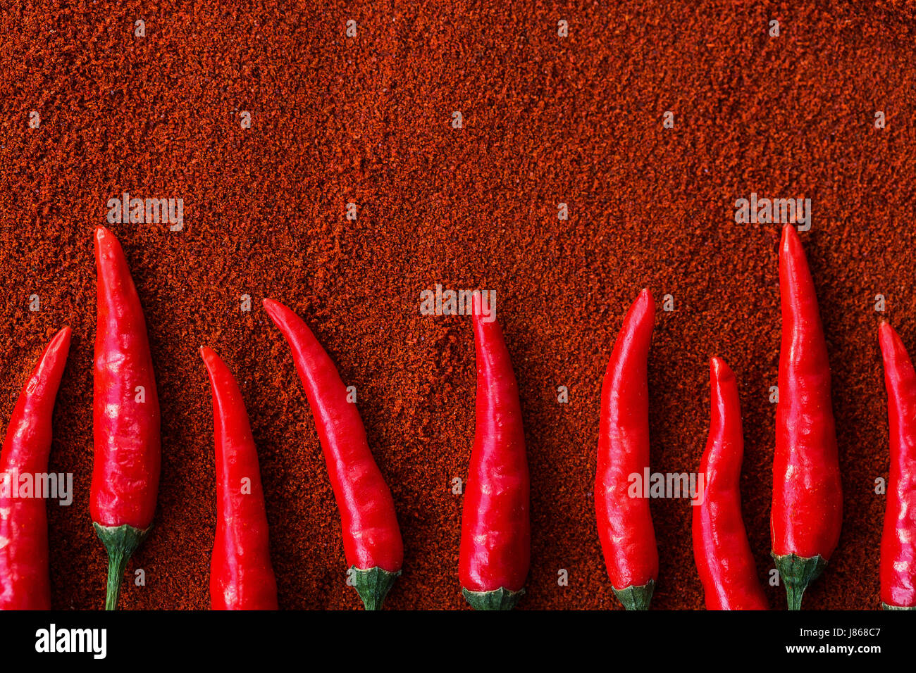 red hot chili peppers, popular spices concept - sharp composition of ...