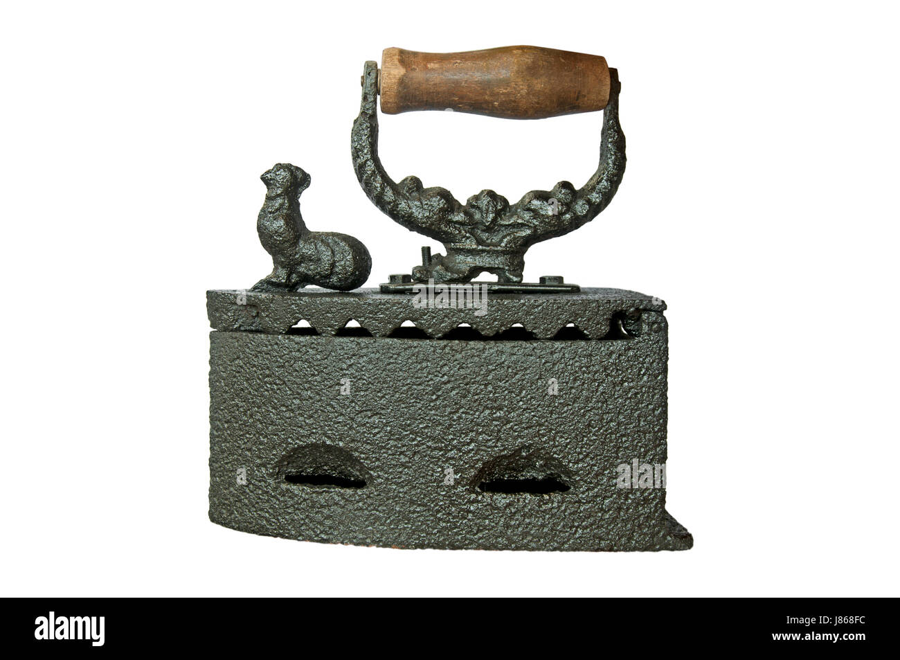 isolated, vintage, iron, old, white, tool, object, housewife, single ...