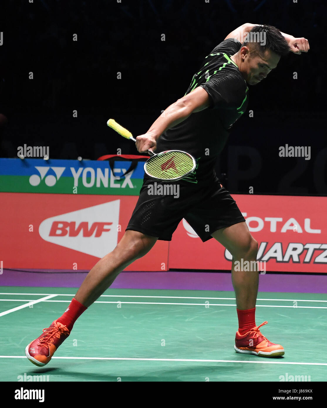 Gold Coast, Australia. 27th May, 2017. China's Lin Dan celebrates ...