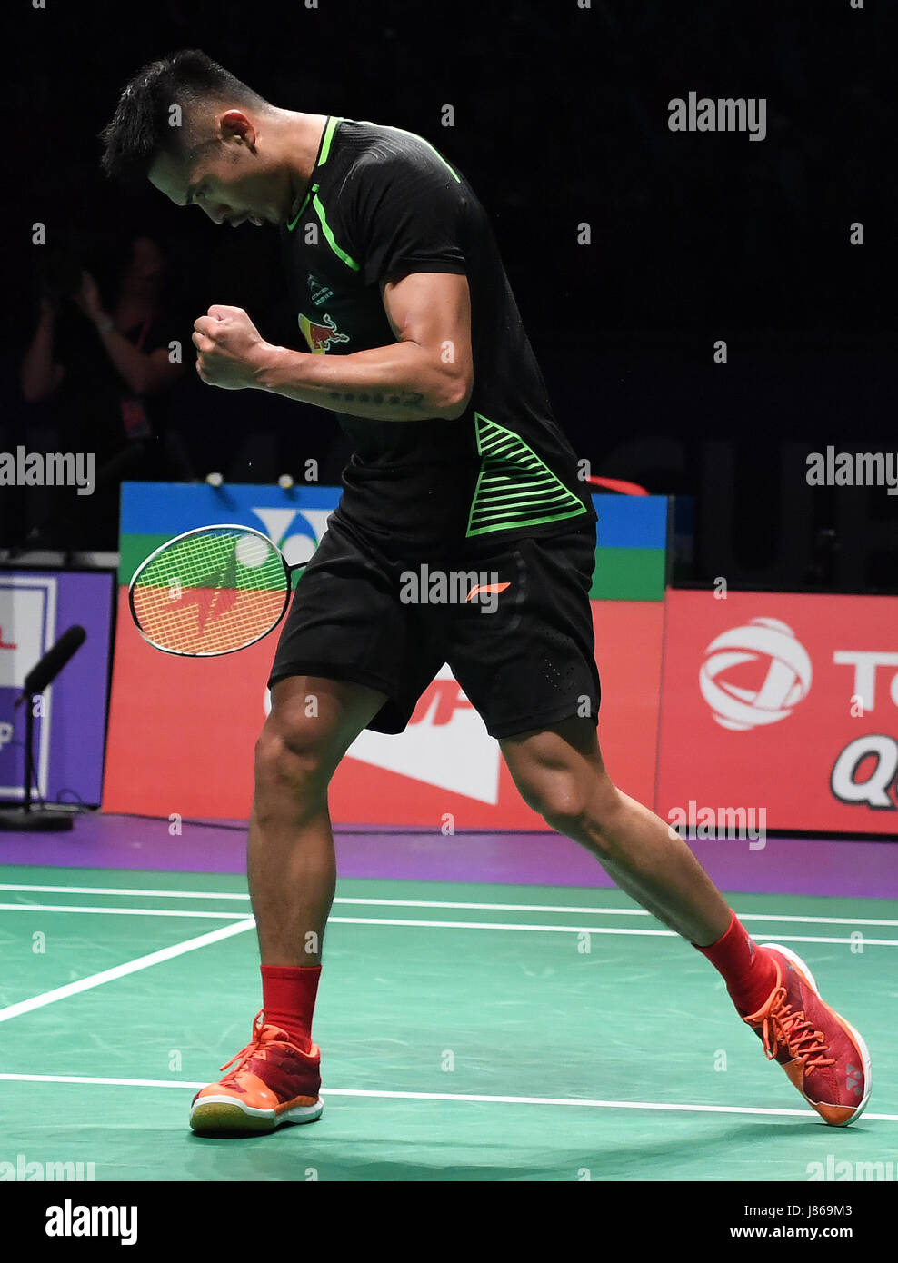 Gold Coast, Australia. 27th May, 2017. China's Lin Dan celebrates ...