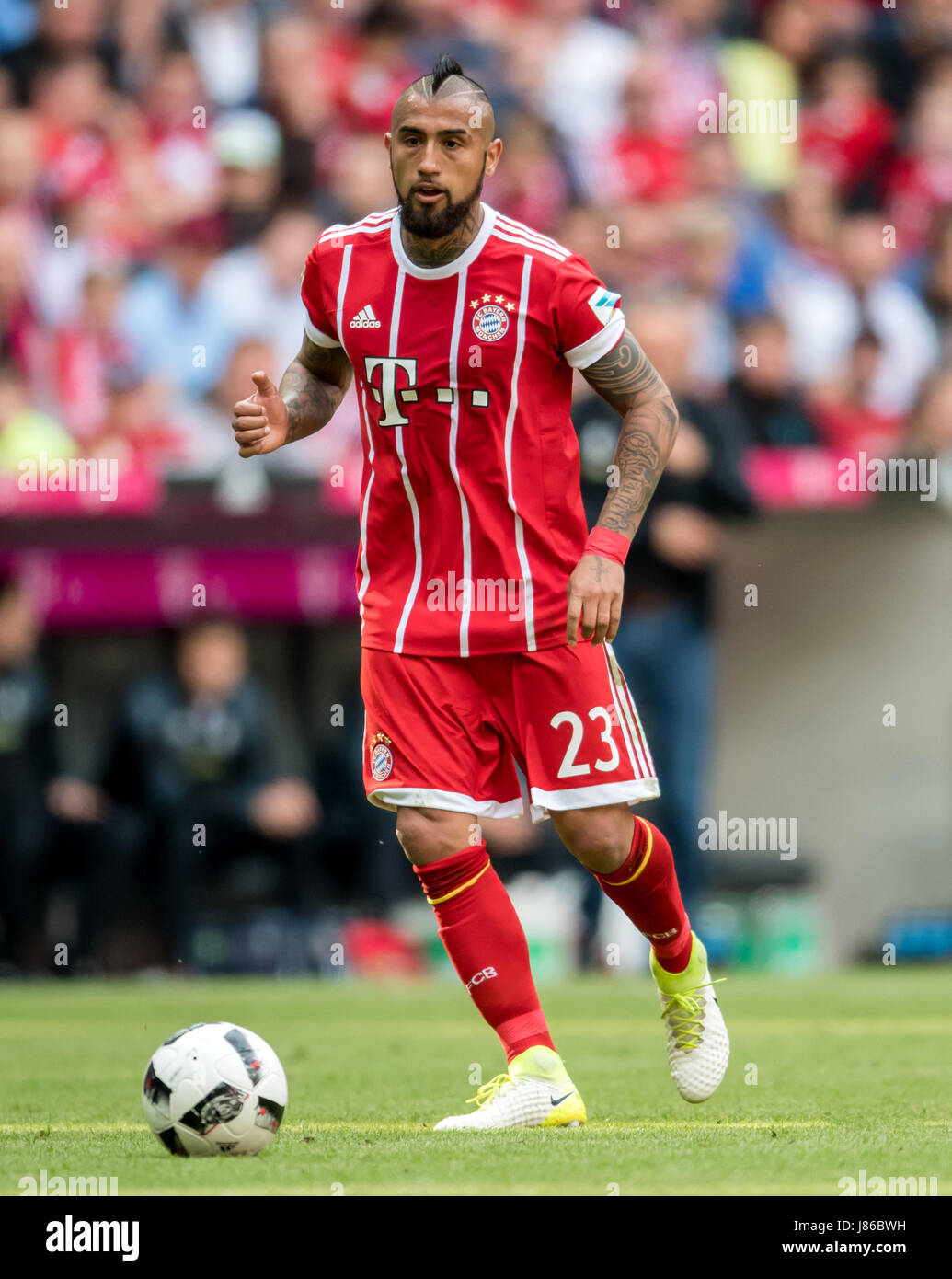 Munich's player Arturo Vidal during the German Bundesliga soccer match ...