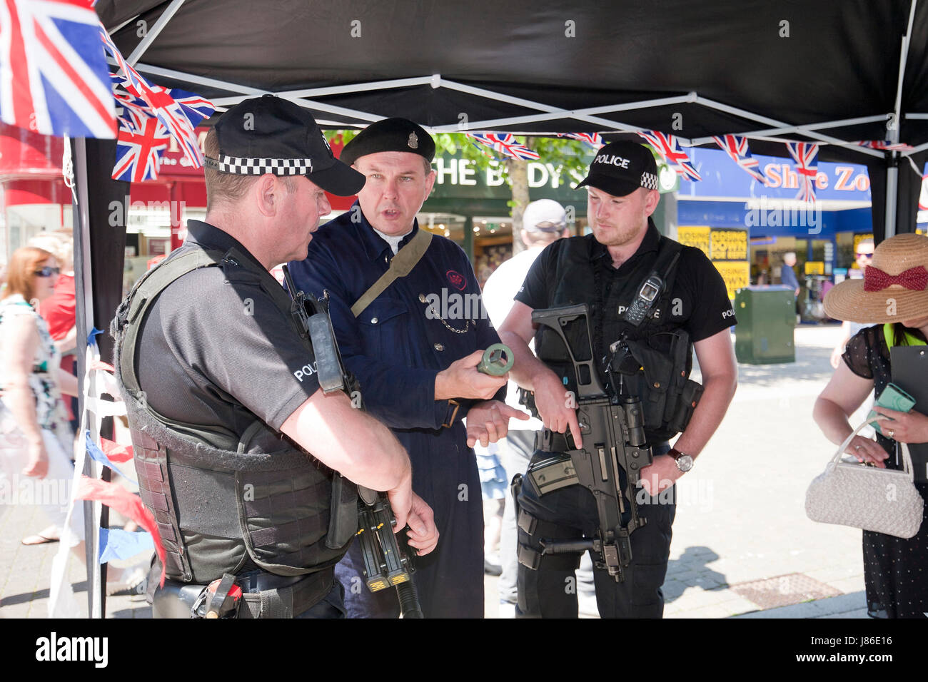 Lowestoft, UK. 24th May, 2017. Armed police officers, on patrol in ...
