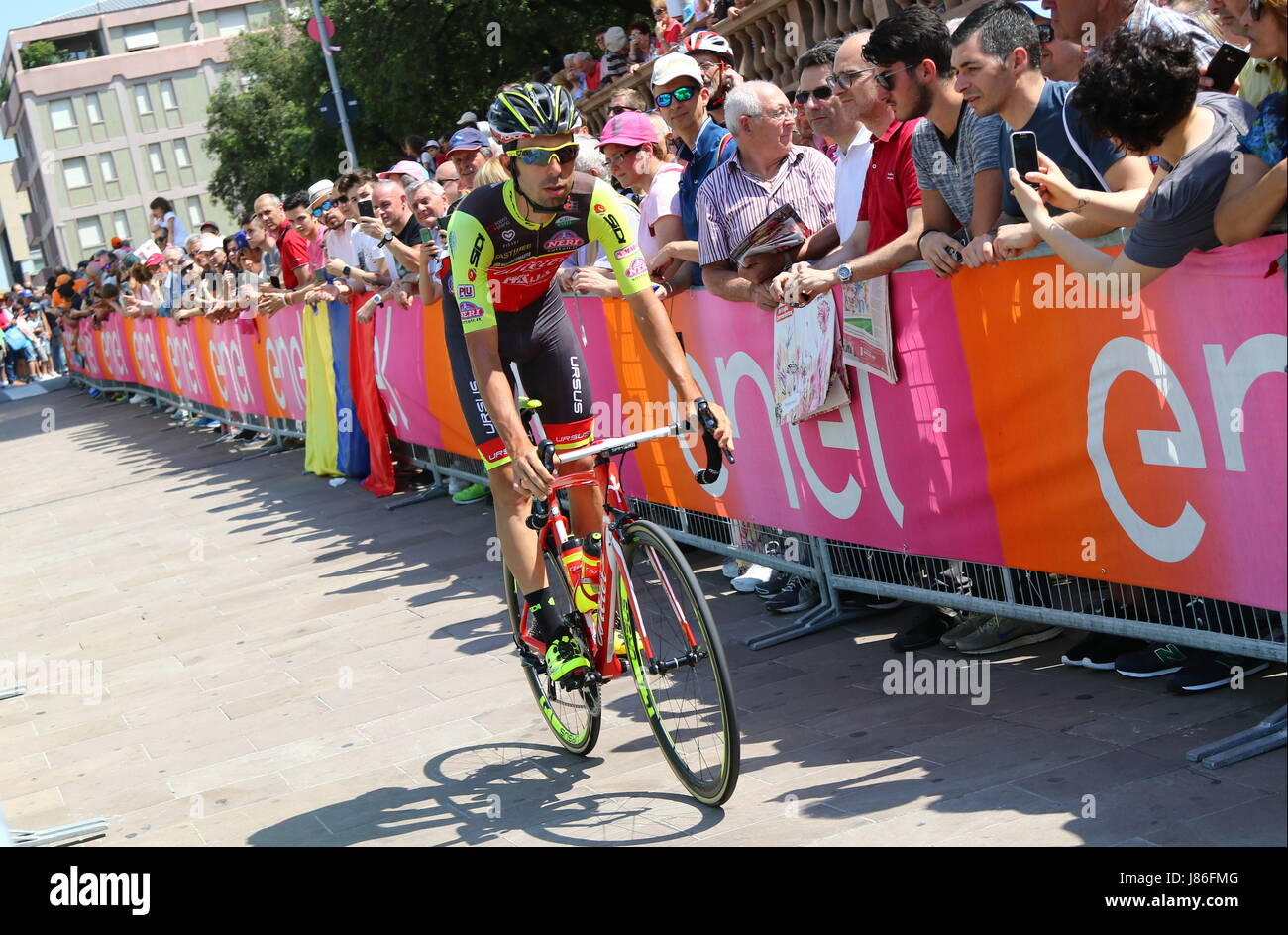 Pordenone, Italy. 27th May, 2017. A cycling rider of team Wilier ...