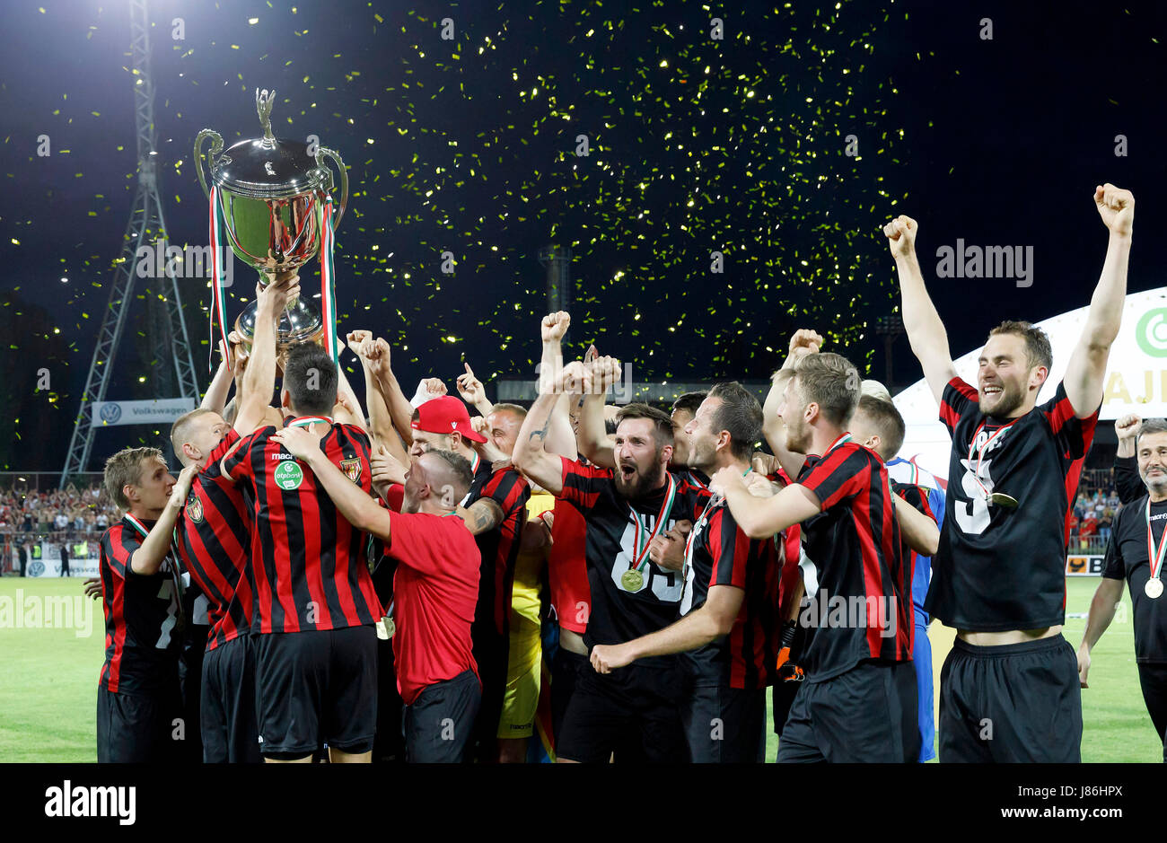 Budapest, Hungary. 27th May, 2017. The players of Budapest Honved ...