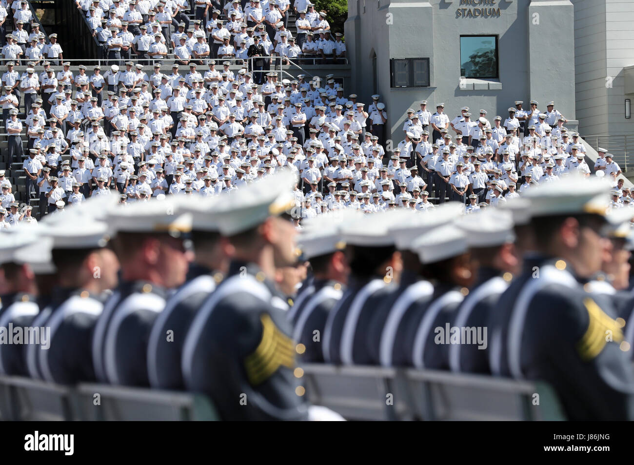 New York, USA. 27th May, 2017. Cadets take part in the commencement ...