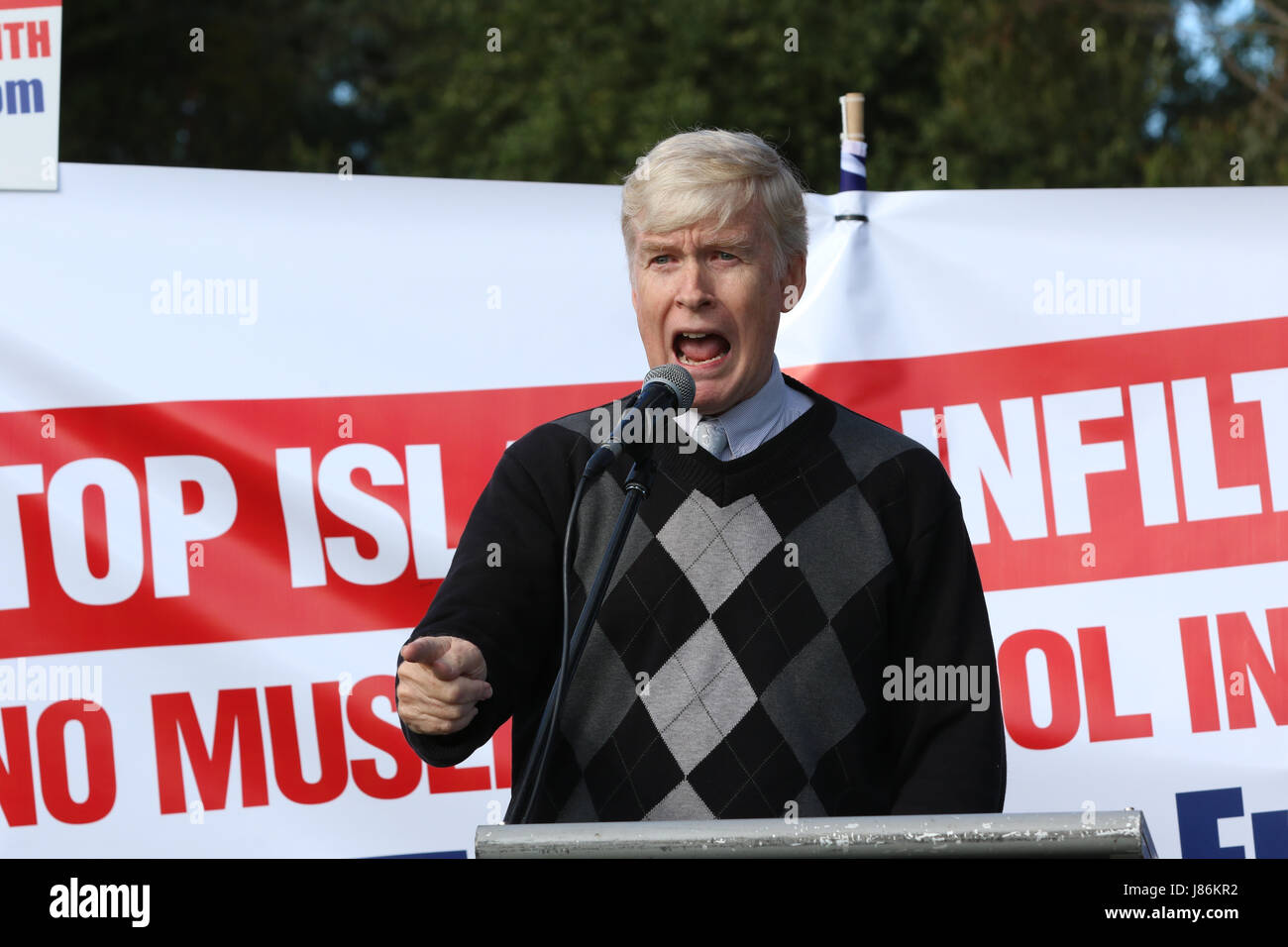 Sydney, Australia. 28 May 2017. Pictured: Pastor Keith Piper speaks at ...