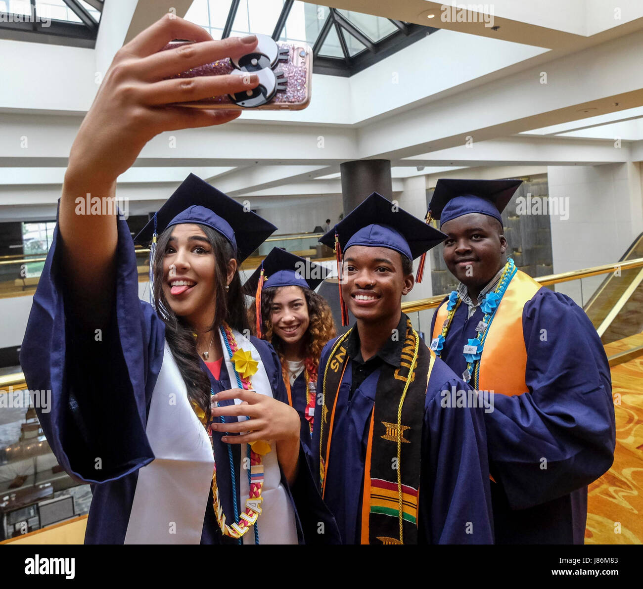 Los Angeles, USA. 27th May, 2017. Students of American University ...