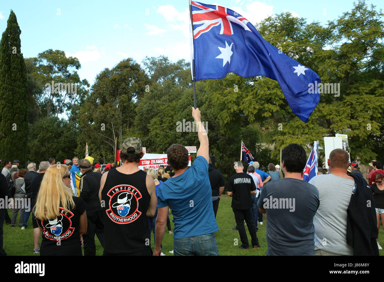 Sydney, Australia. 28 May 2017. Party for Freedom organised a protest ...