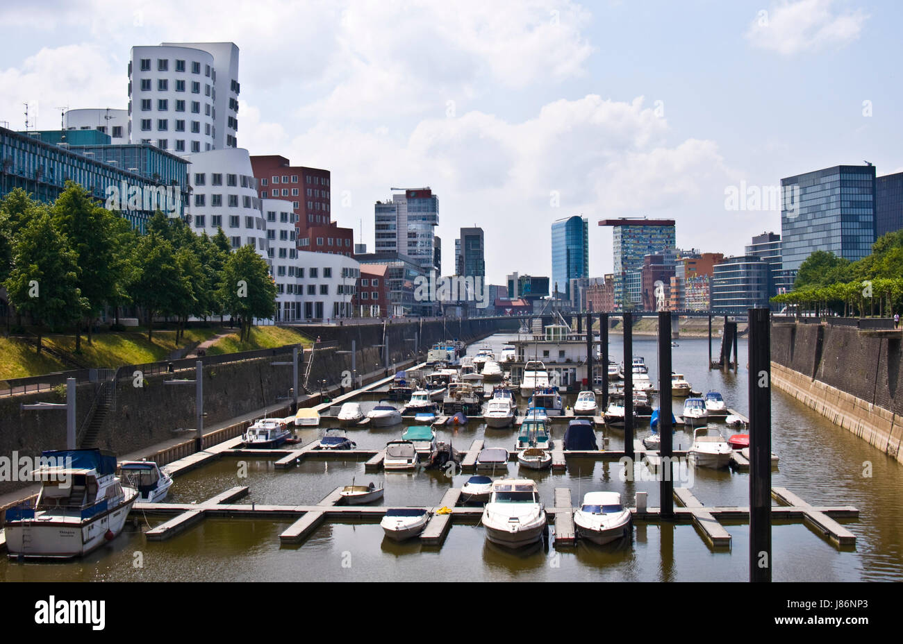 city town modern modernity rhine europe harbor germany german federal ...