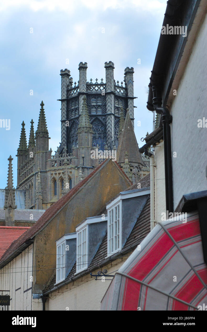 tower church cathedral medieval english crowded octagon tower church ...