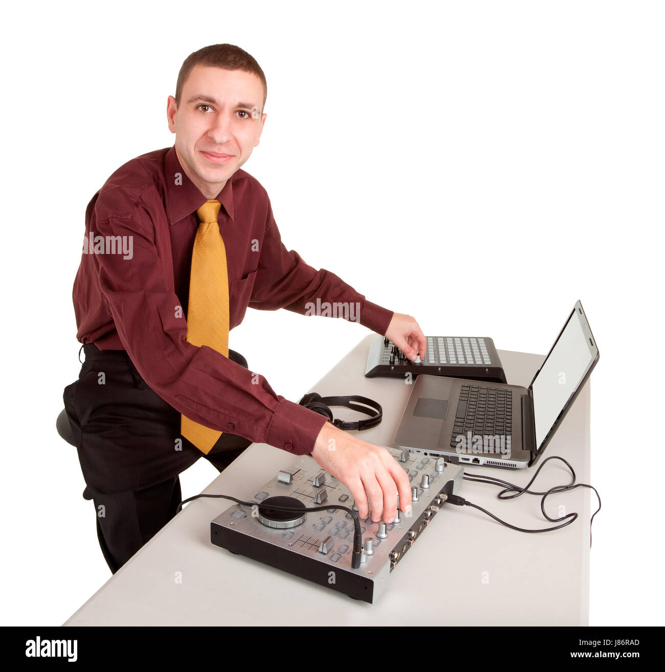 music dj equipment audio posing man guy disco laptop notebook computers ...