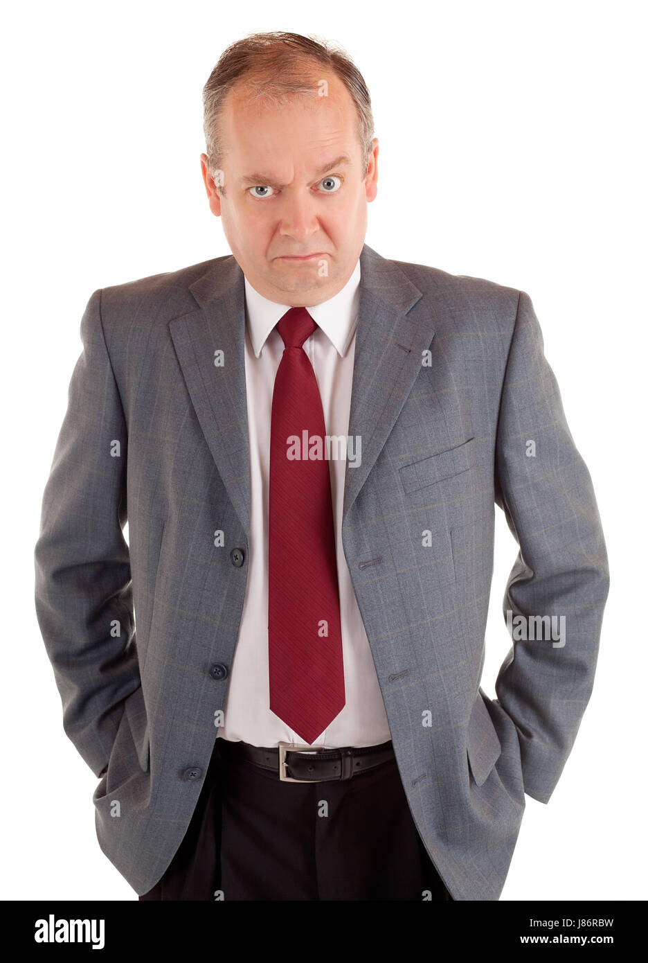standing business man businessman serious frown offended scathes man ...