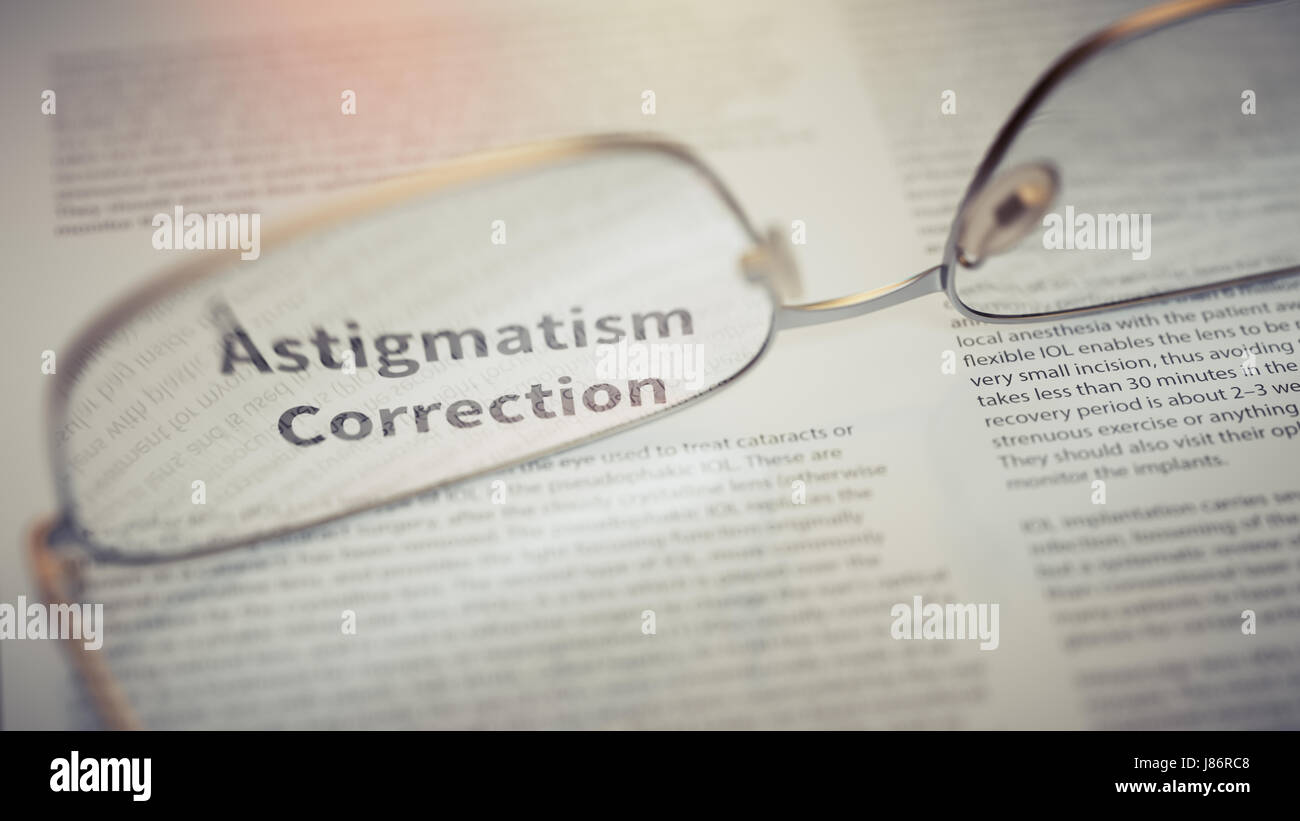 Astigmatism Correction Article Title Highlighted Through Eyeglasses ...