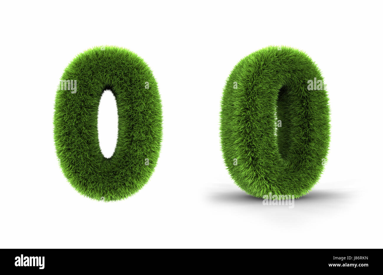 isolated zero number sign meadow grass lawn green type model build ...