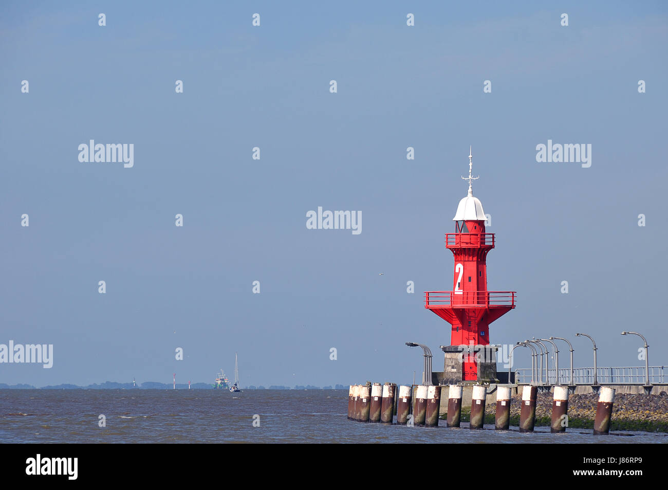 channel elbe ruddiness channel entry kiel canal lighthouse red dome ...