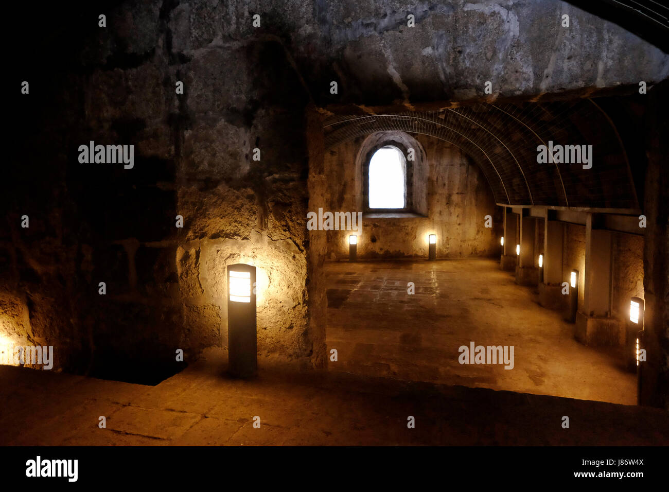Interior of the underground prison dungeons for criminals used by the ...