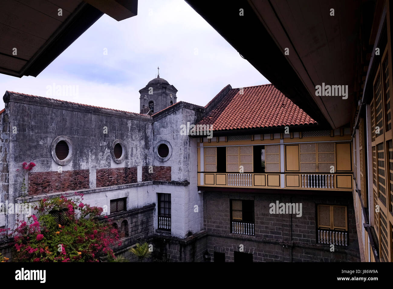 Interior courtyard of Casa Manila, located at Plaza San Luis complex ...