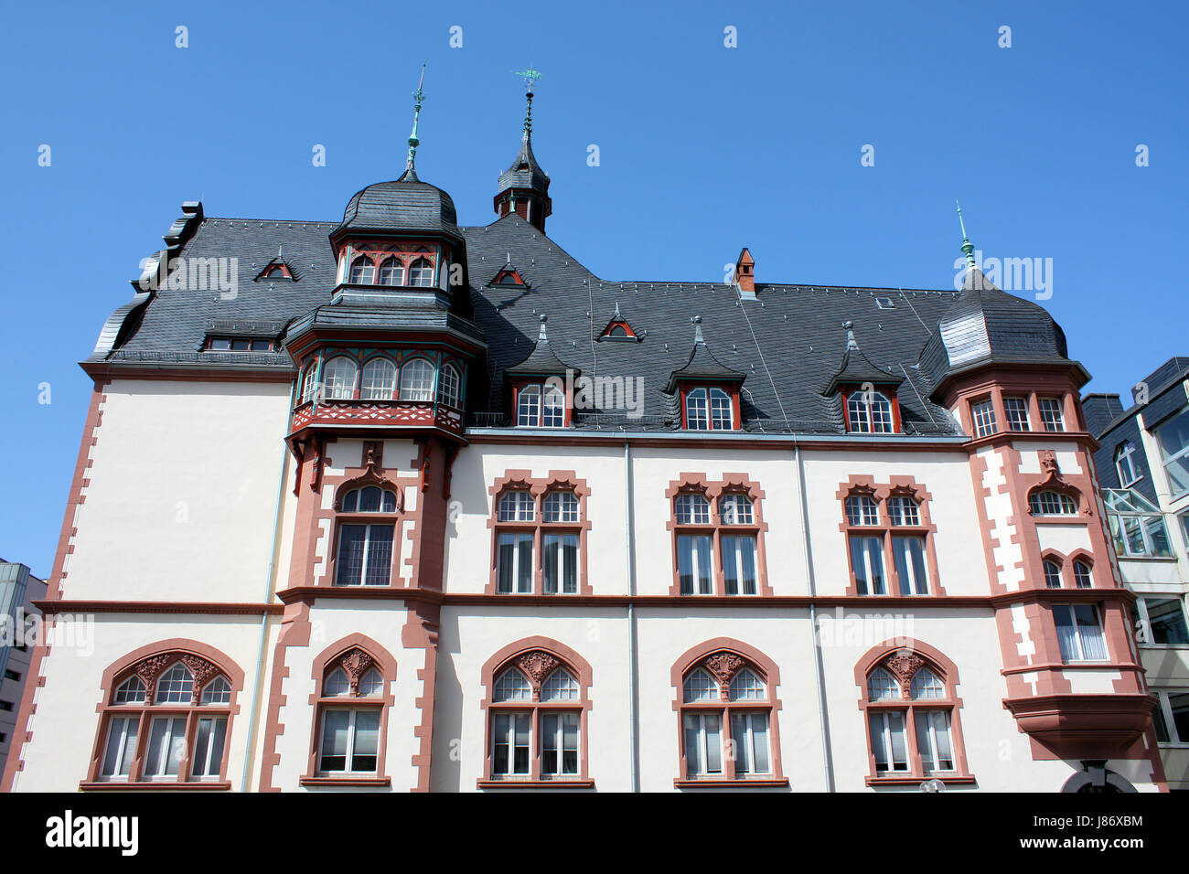 tower, town hall, hesse, administration, oriel, dormer, blue, tower ...