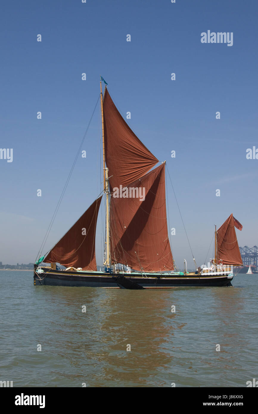 traditional, thames, ship, barge, old, sailing, sailing boat, sailboat ...