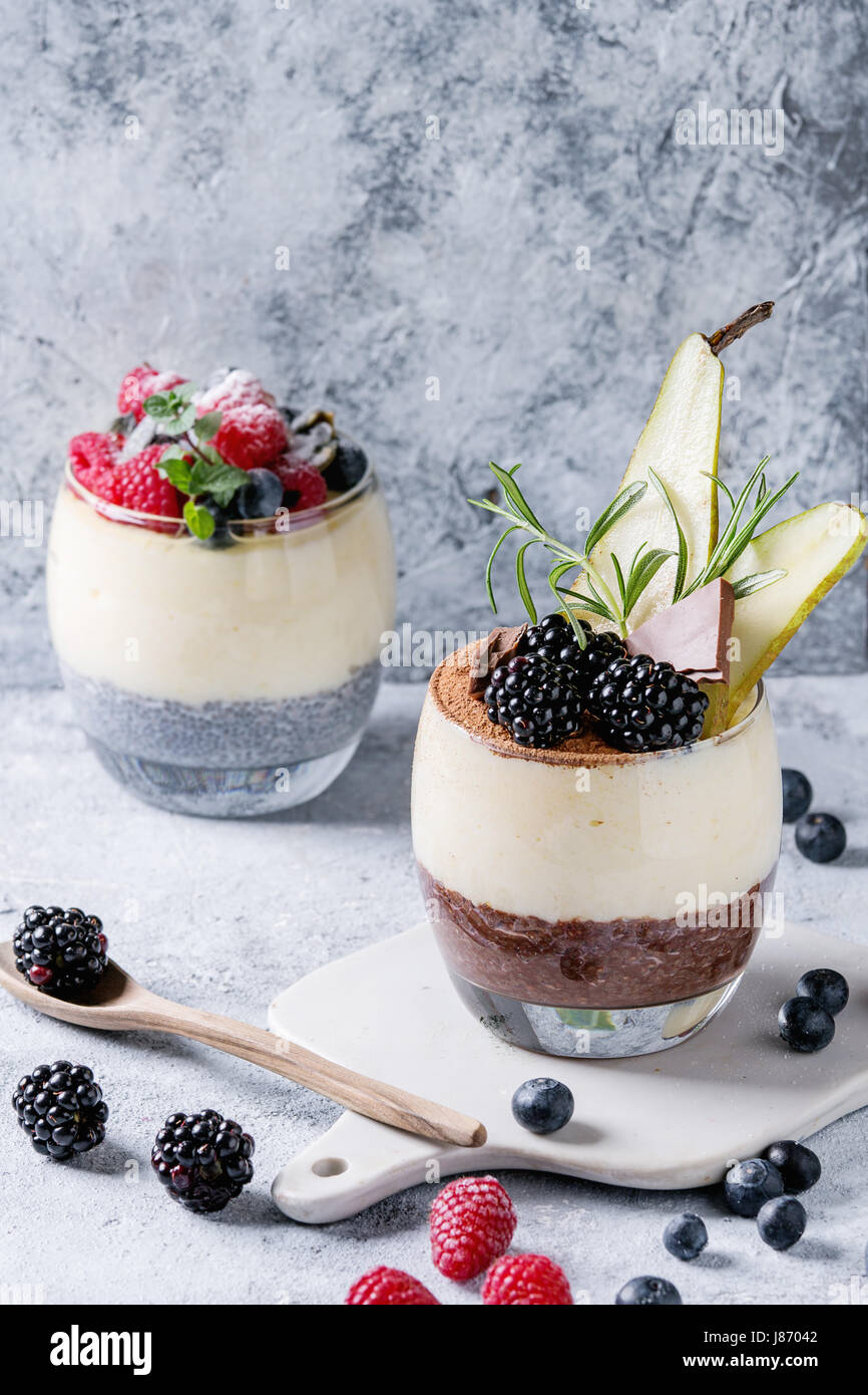 Chia pudding with rice porridge Stock Photo - Alamy