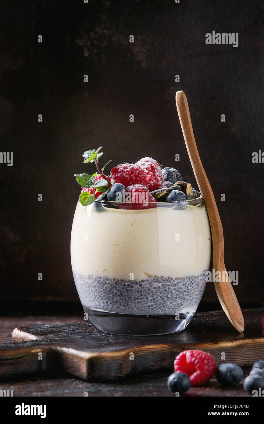 Chia pudding with rice porridge Stock Photo - Alamy