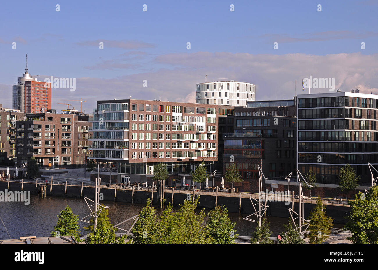 modern, modernity, harbor, new building, hamburg, harbours, style of ...