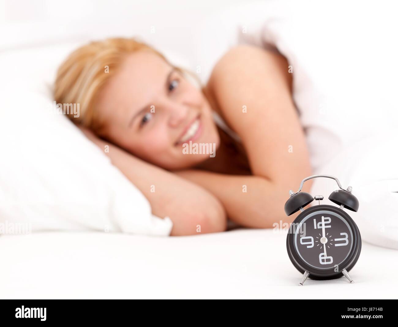 bed, dream, clock, date, time, time indication, sleep, sleeping ...