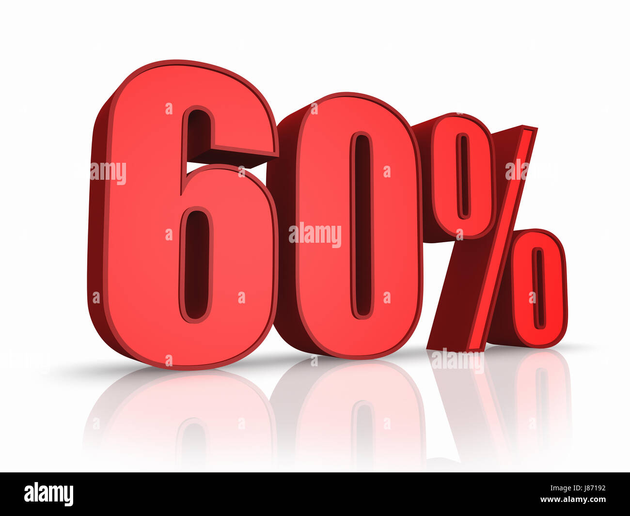 number, percent, percentage, sixty, red, calculation, isolated, stock ...