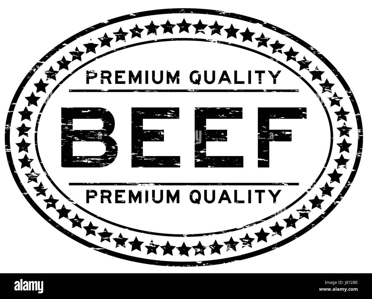 Grunge black premium quality beef oval rubber stamp Stock Vector Image ...