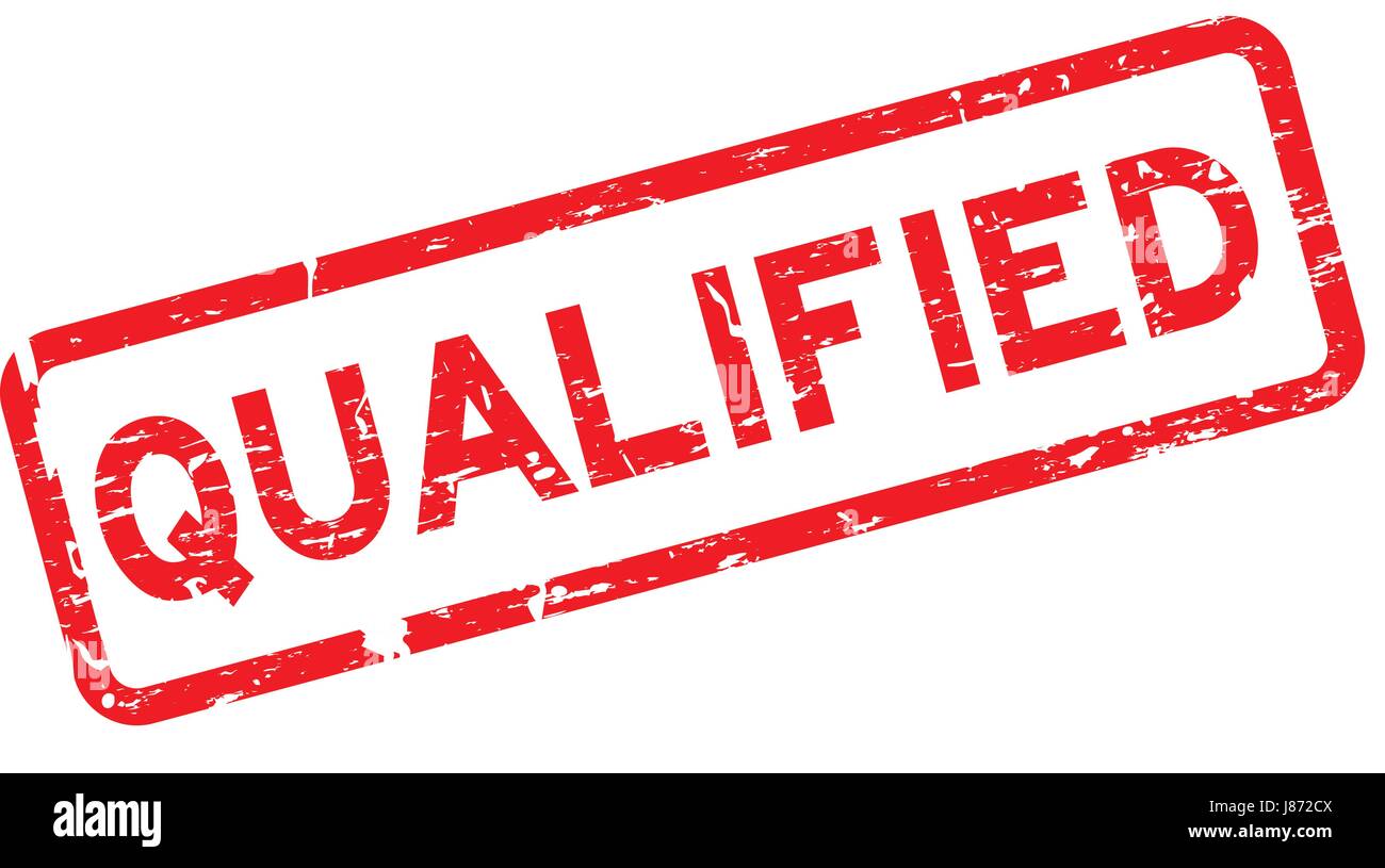 Grunge qualified square rubber seal stamp on white background Stock ...