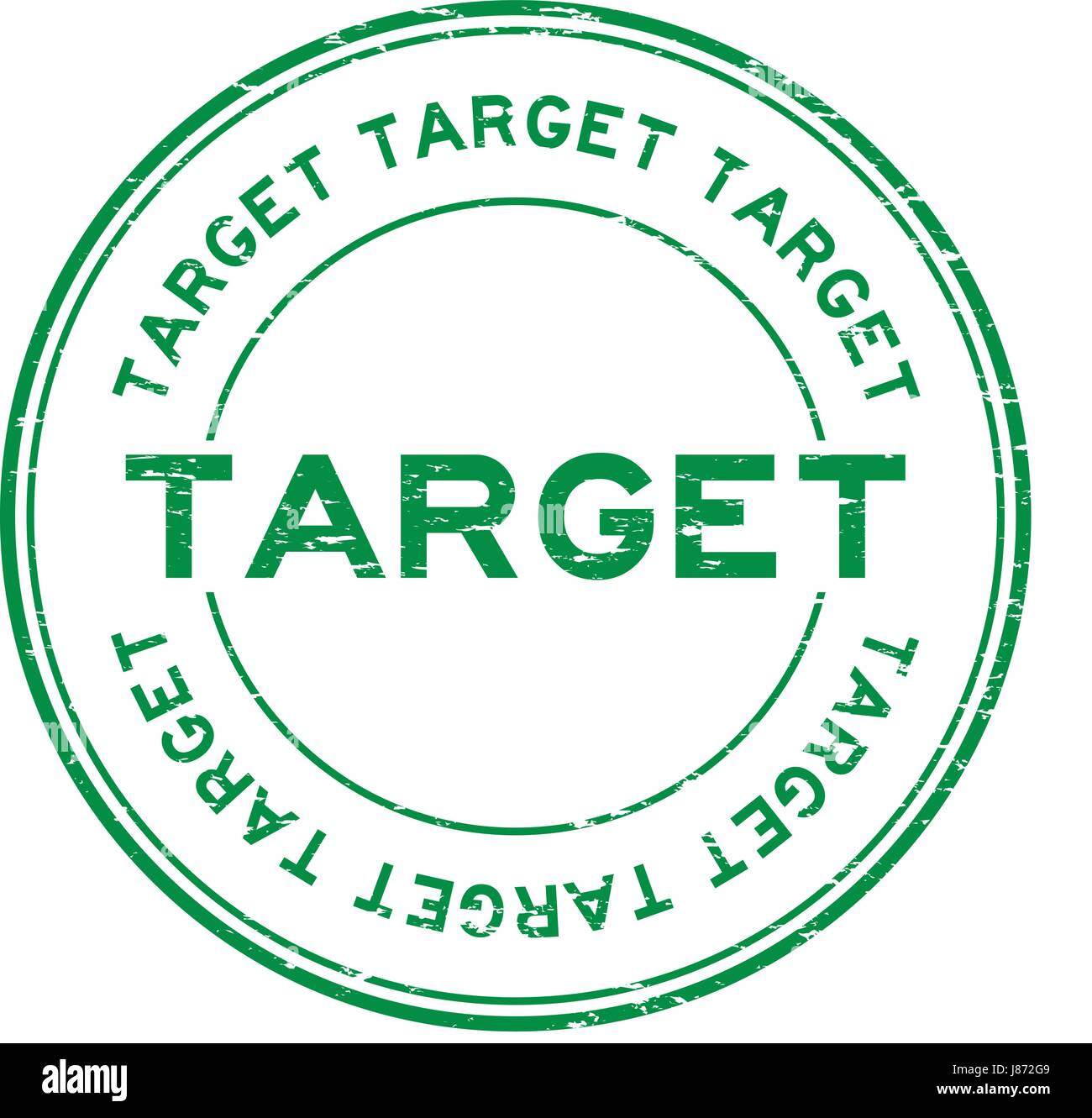 Grunge green target round rubber seal stamp on white background Stock ...
