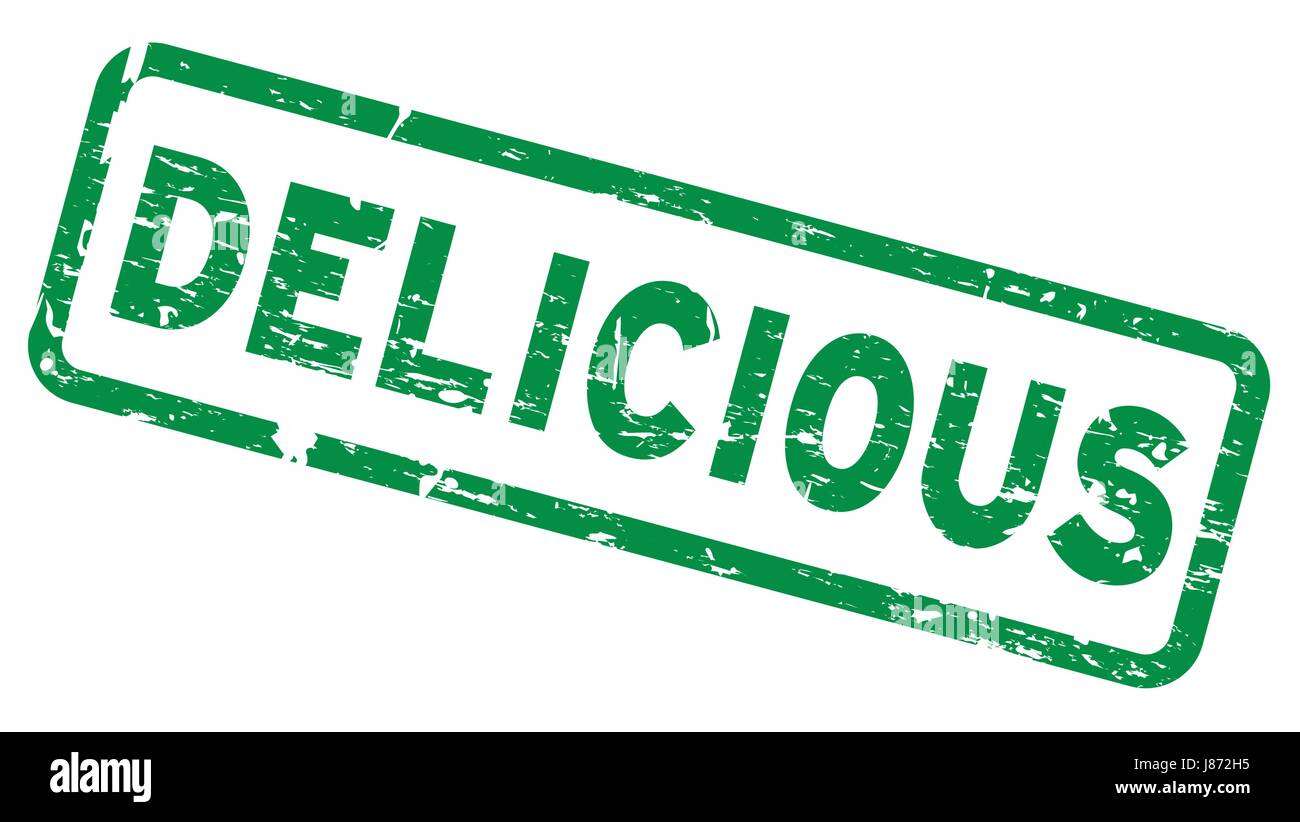 Grunge green delicious square rubber seal stamp Stock Vector Image ...