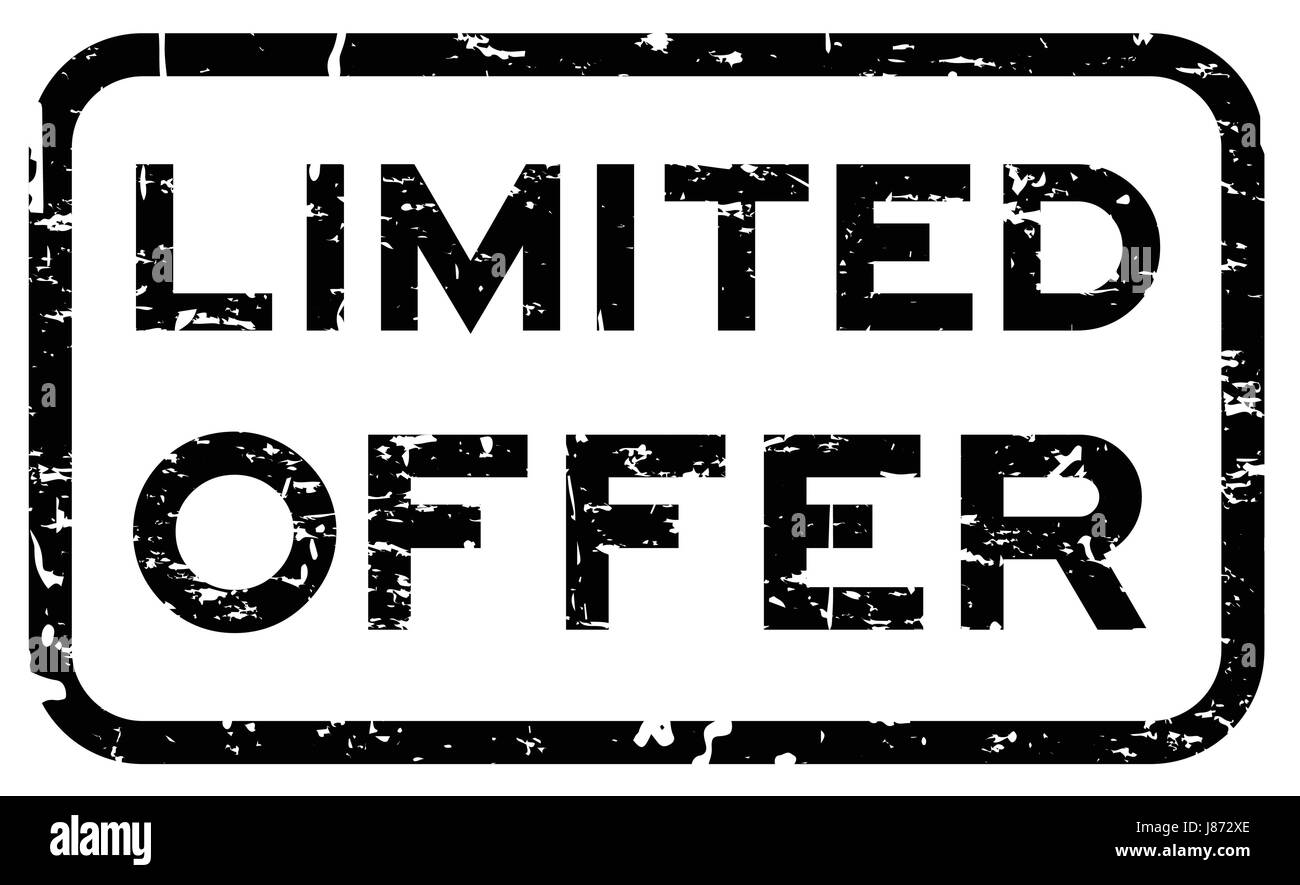Grunge black limited offer square seal stamp on white background Stock ...