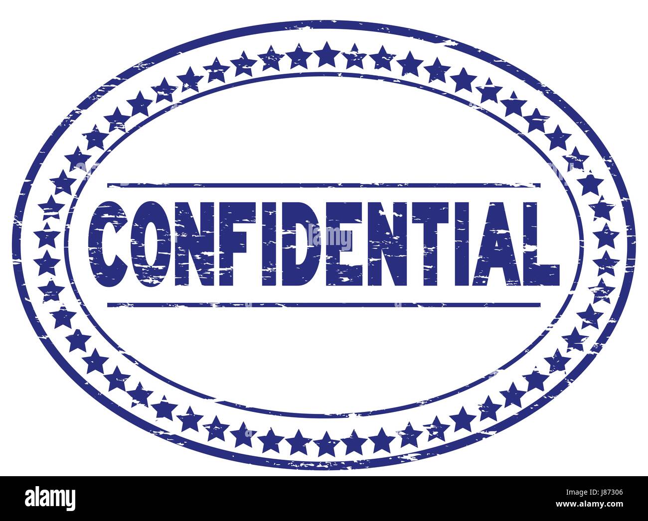 Grunge blue confidential oval rubber seal stamp Stock Vector Image ...