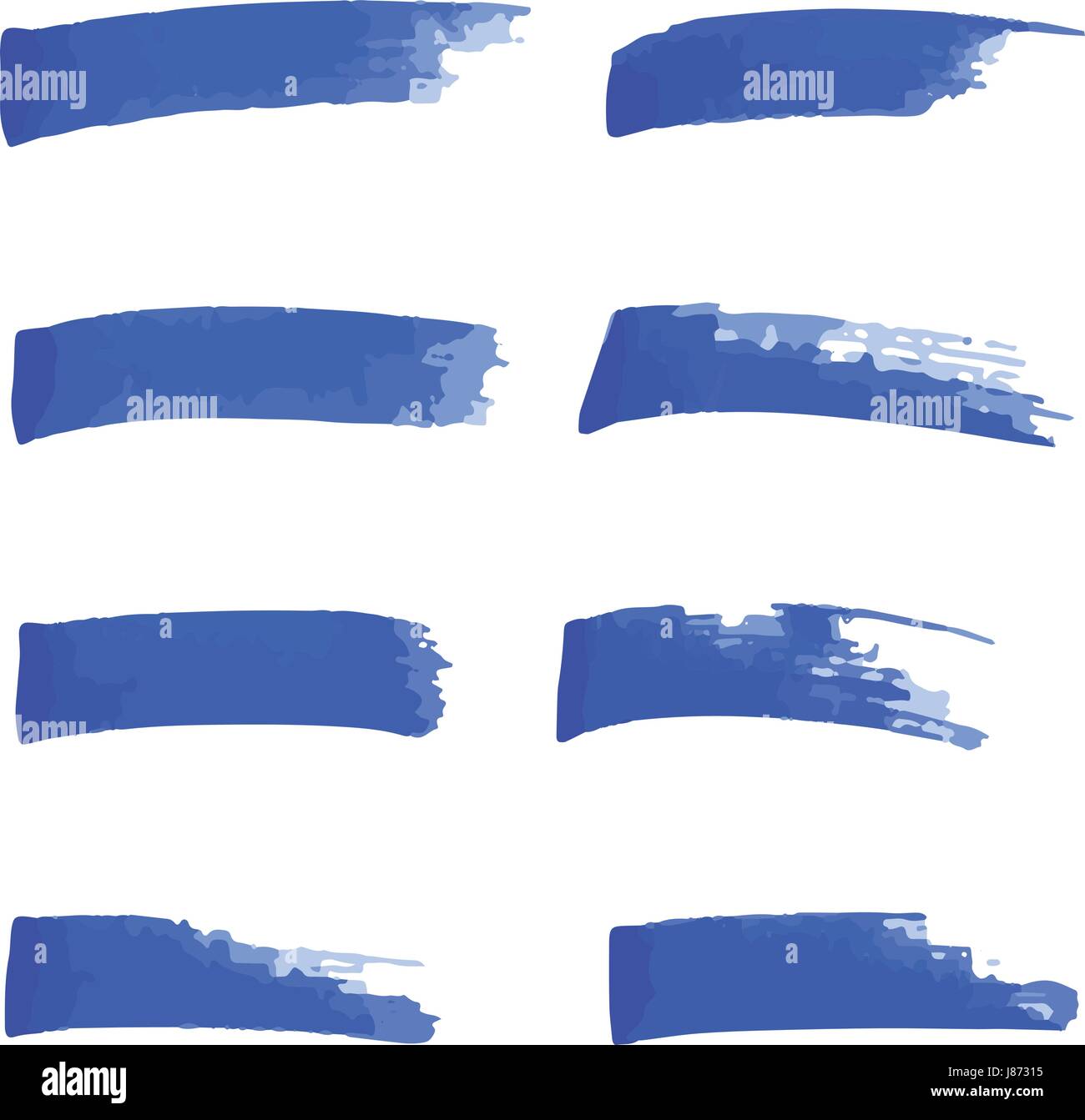 Set of blue hand paint in line shape by marker Stock Vector Image & Art ...