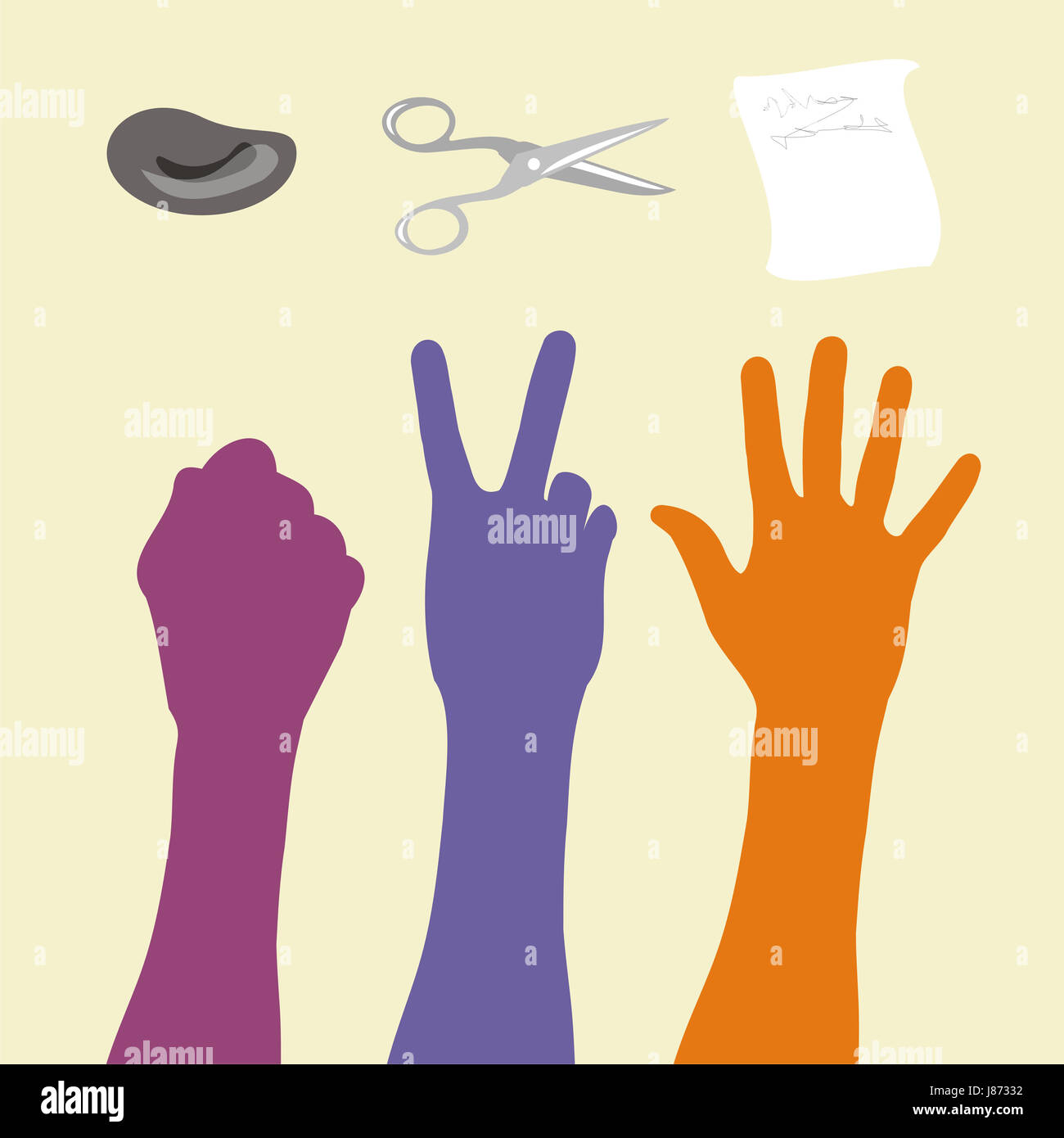 Rock paper scissors tournament hi-res stock photography and images - Alamy